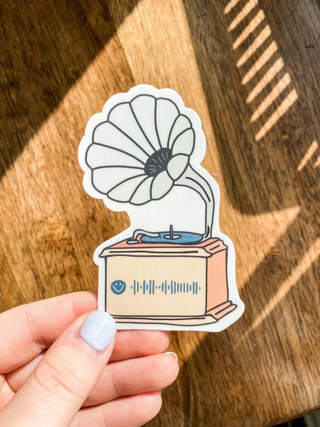 Vintage Record Player Scannable Sticker Spotify - Etsy