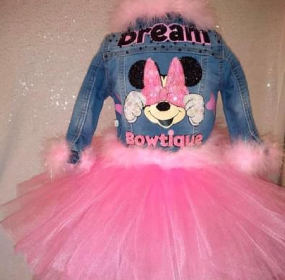Minnie Mouse Girls Denim Jacket - Etsy