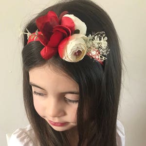 Valentines Day Headband, Heart Headband, Red Flower Crown - Etsy