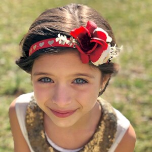 Valentines Day Headband, Heart Headband, Red Flower Crown - Etsy