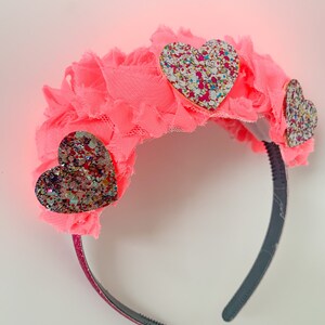 Hot Pink Heart Headband Pink Valentines Headband Heart - Etsy