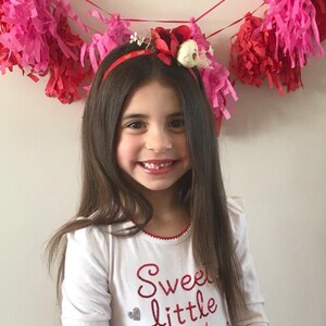Valentines Day Headband, Heart Headband, Red Flower Crown - Etsy