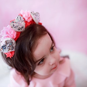 Heart Headband Valentine Headband Heart Flower Crown - Etsy