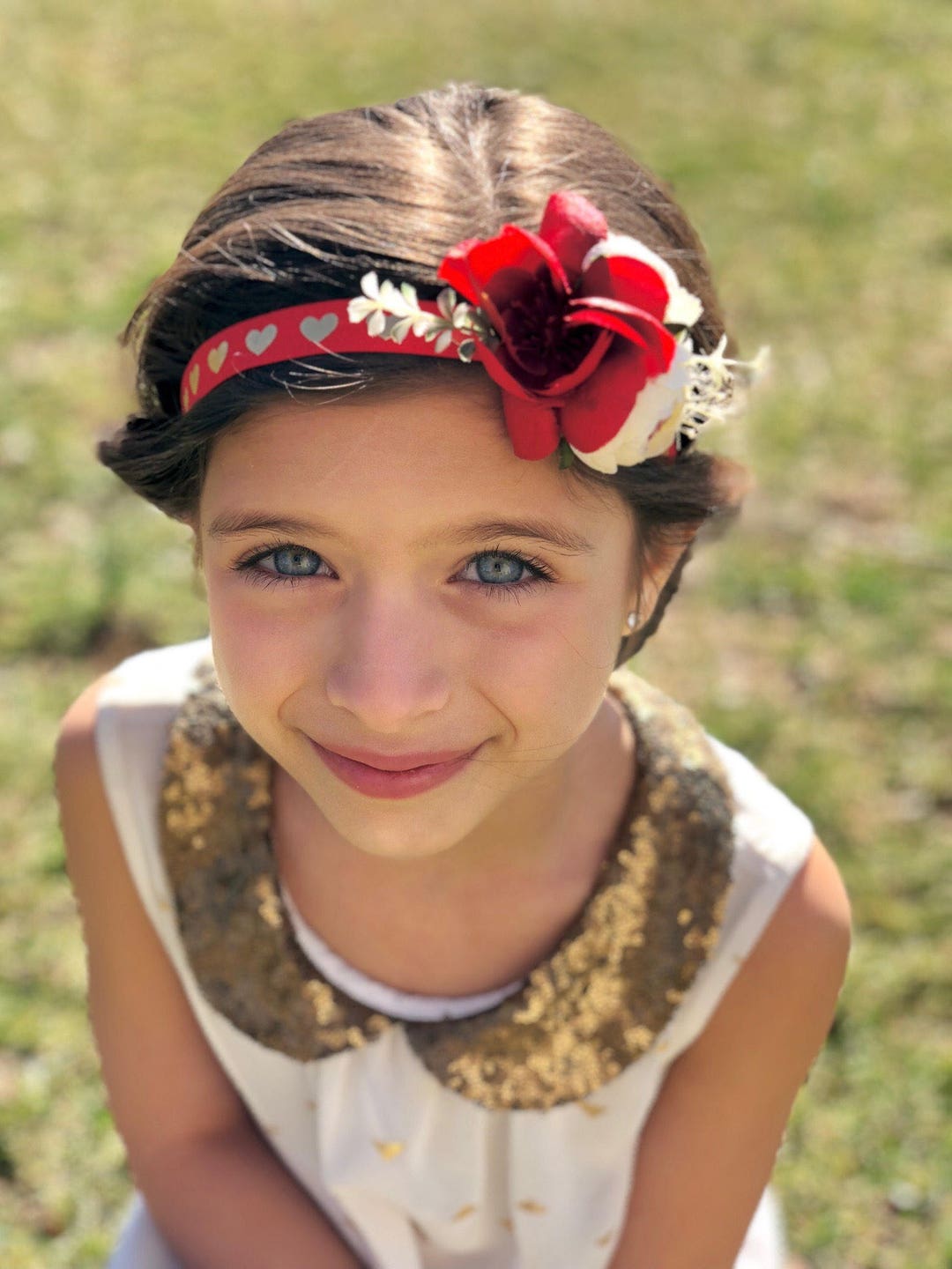 Valentines Day Headband, Heart Headband, Red Flower Crown - Etsy