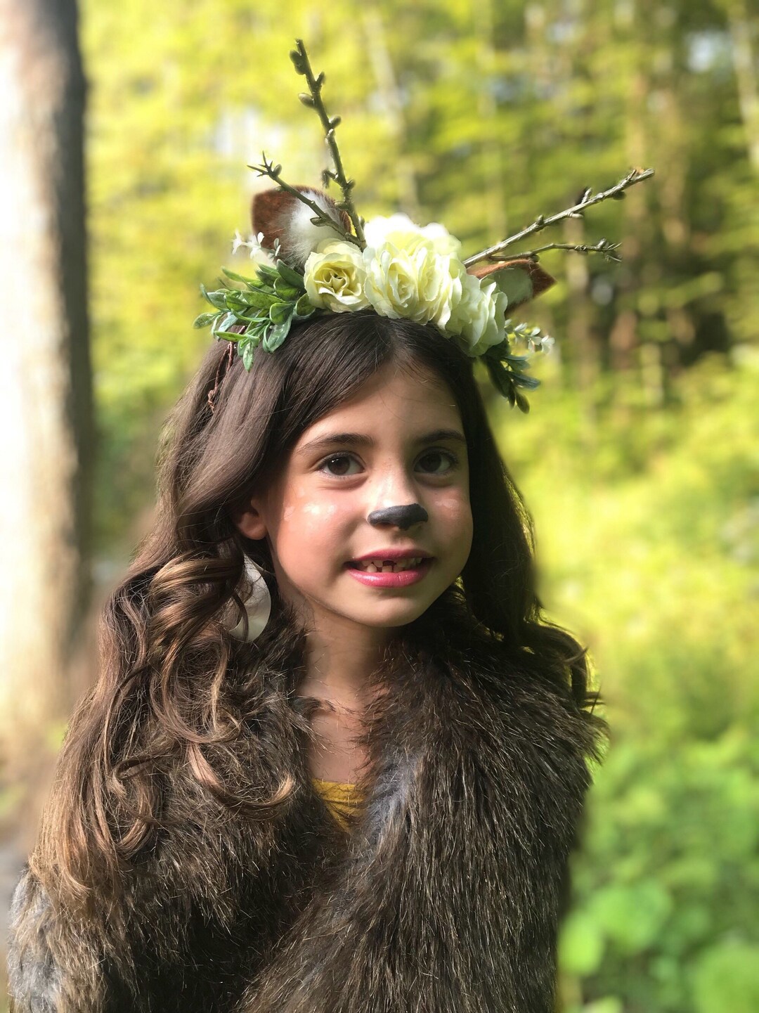 Deer Headband Deer Costume Deer Flower Crown - Etsy