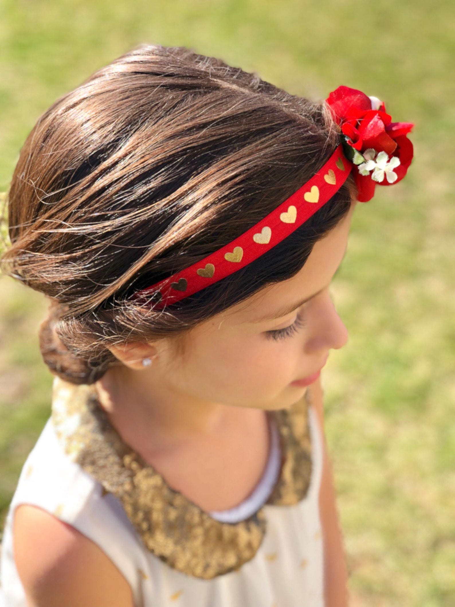 Valentines Day Headband Heart Headband Red Flower Crown | Etsy
