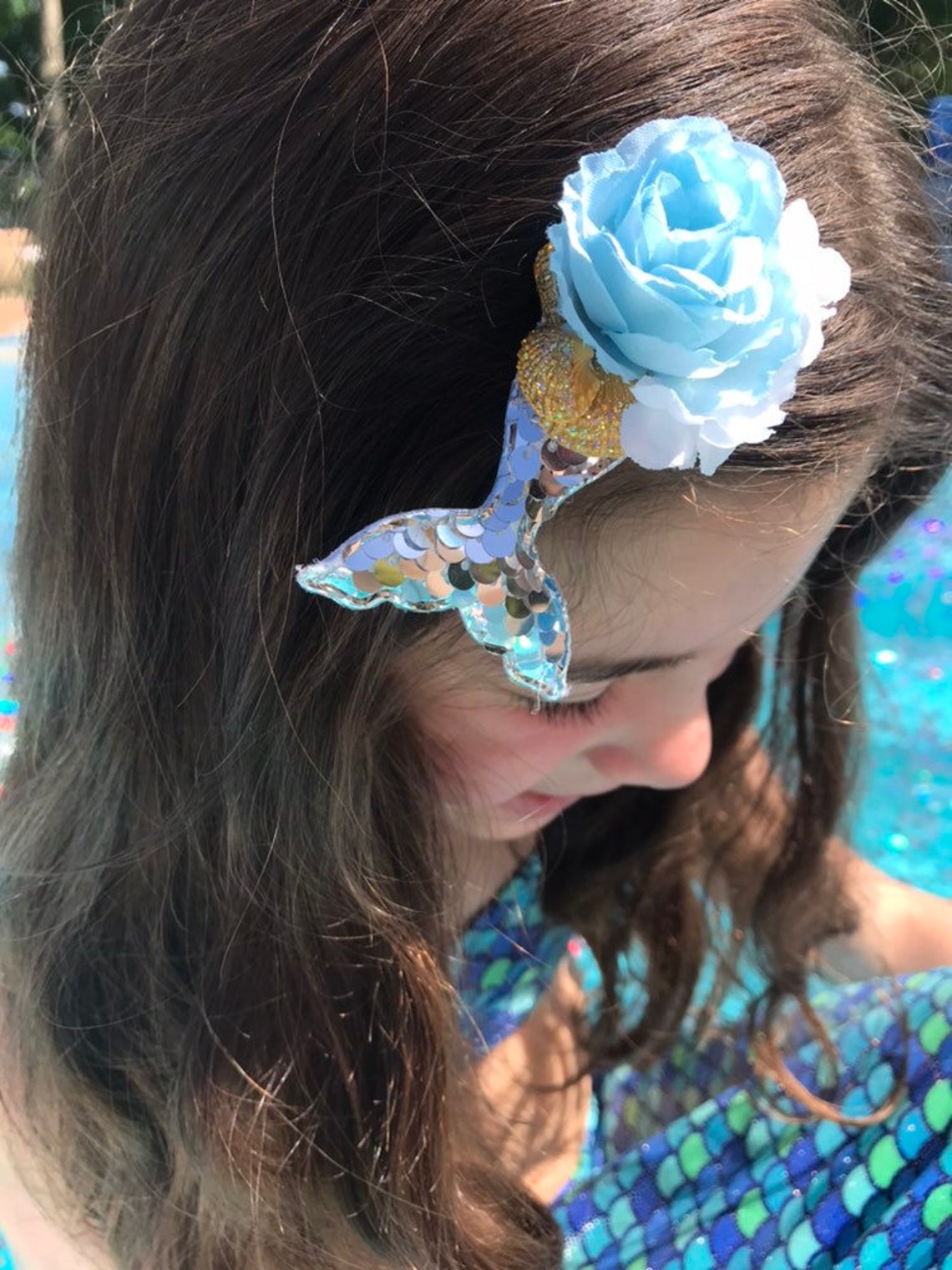 Silver Mermaid Hair clip Mermaid Headband | Etsy
