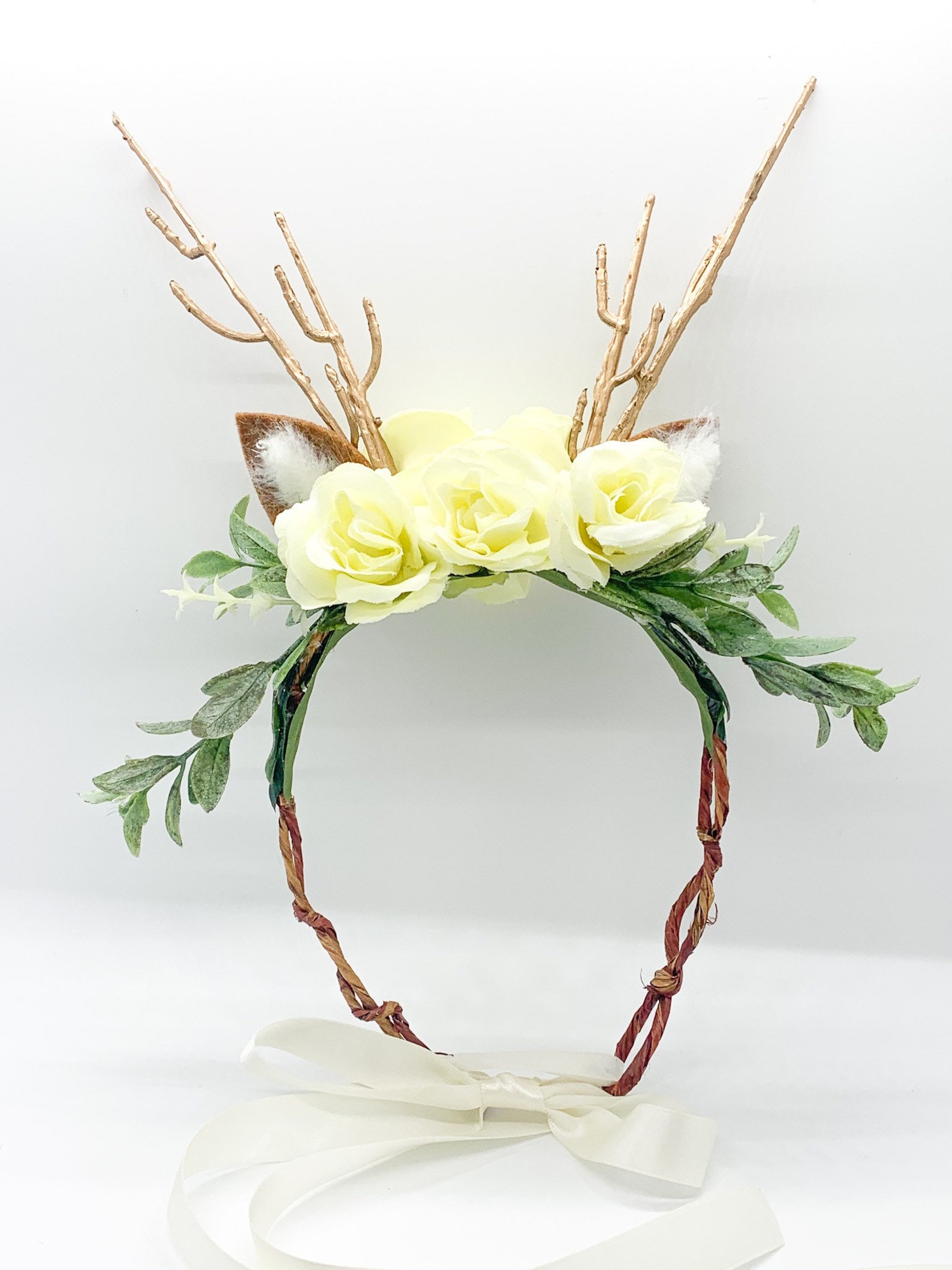 Deer Headband Deer Costume Deer Flower Crown - Etsy