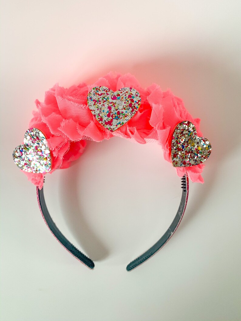 Hot Pink Heart Headband Pink Valentines Headband Heart - Etsy