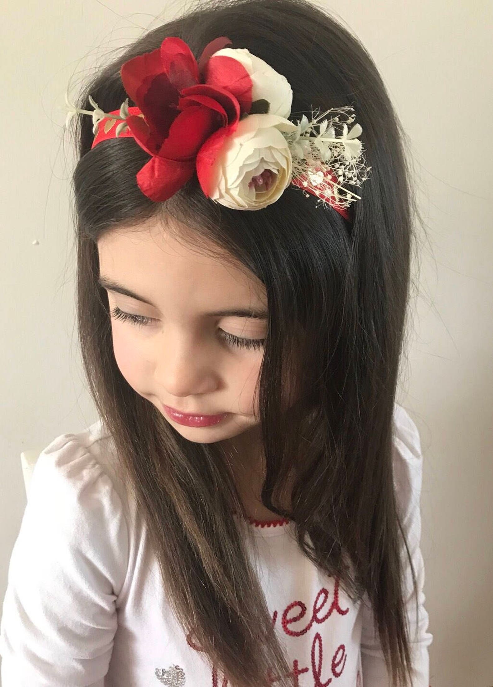 Valentines Day Headband Heart Headband Red Flower Crown | Etsy