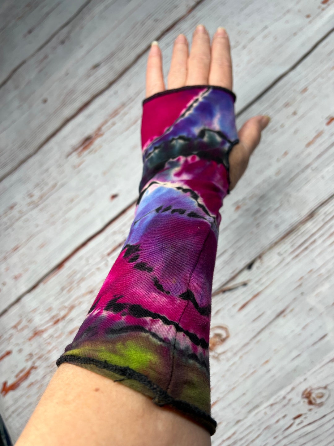 Reverse Tie Dye Wrist Warmers Arm Warmers Fingerless Gloves - Etsy