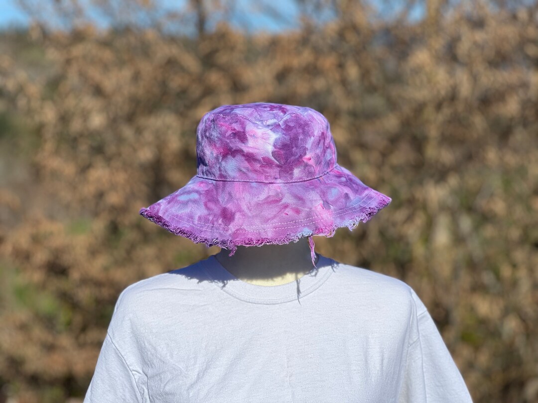Adult Distressed Bucket Hat, Frayed Edge Hat, Tie Dye Cotton Sun Hat - Etsy