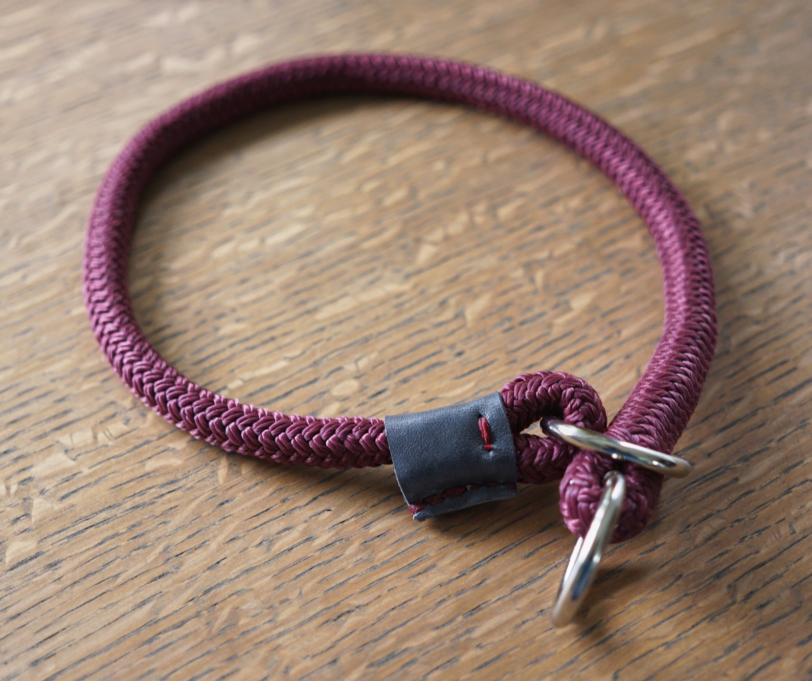 Rope Slip Collar, Rope Dog Collar, Martingale Collar, Rope and Leather ...