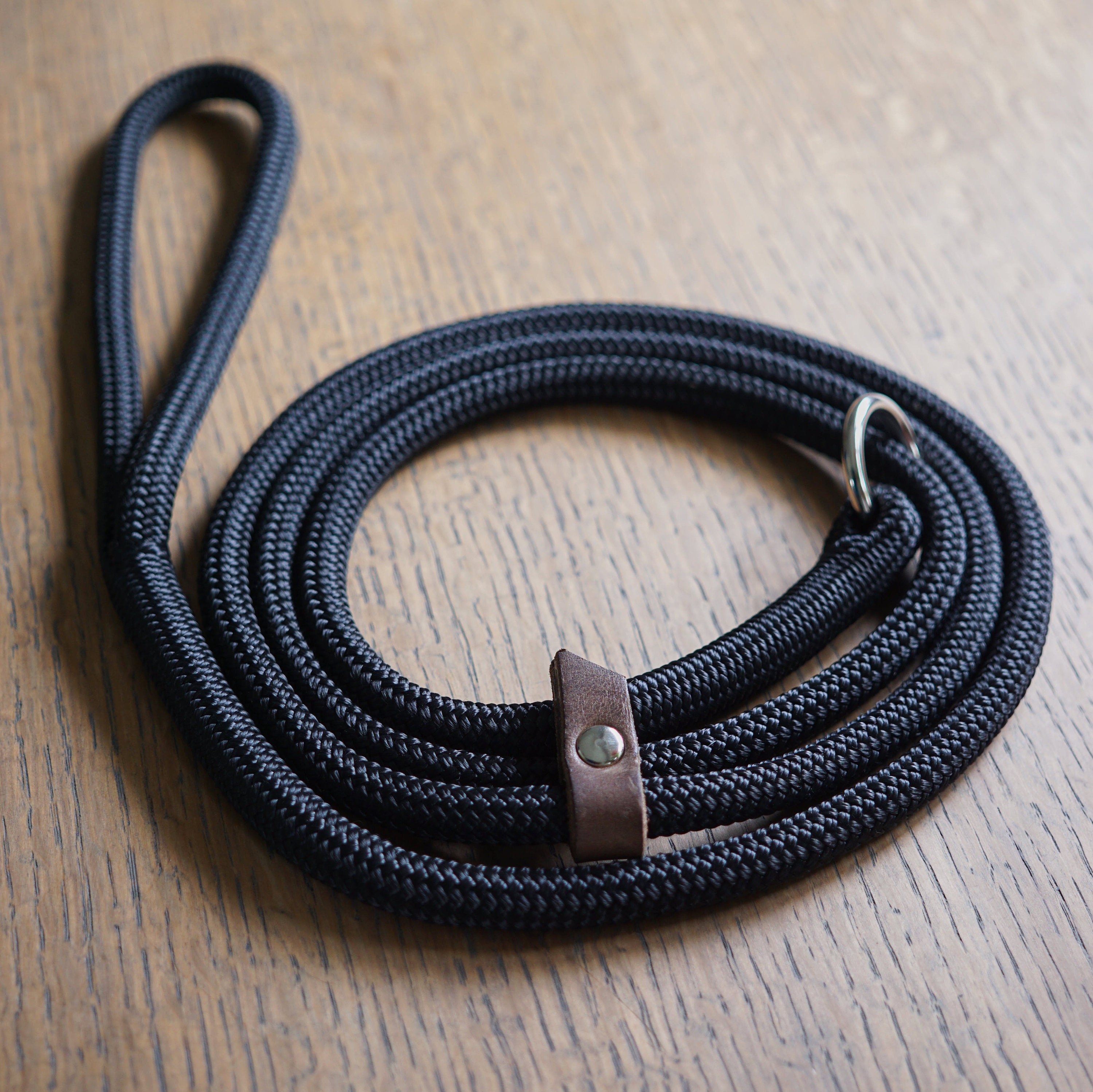 Rope Slip Lead | Black Rope Leash | Custom Slip Lead | Adjustable Leash ...