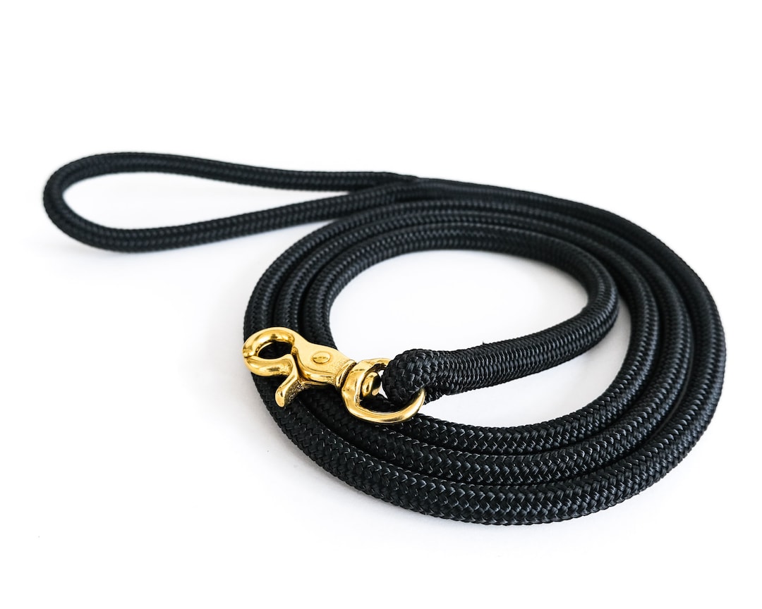 Black Rope Dog Lead | Rope Leash | Custom Length and Snap | Luxury Dog ...