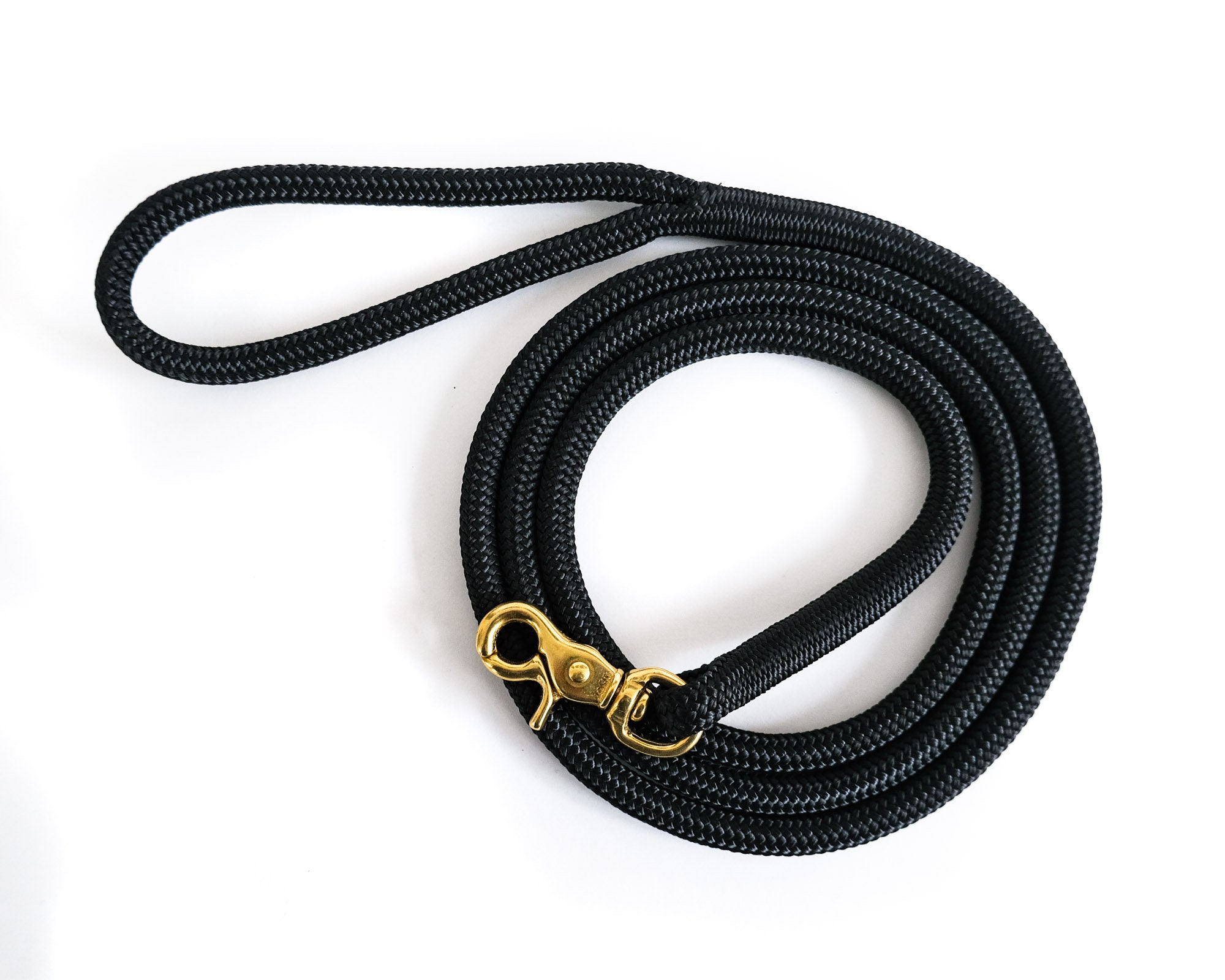 Black Rope Dog Lead Rope Leash Custom Length and Snap Luxury Dog Leash ...