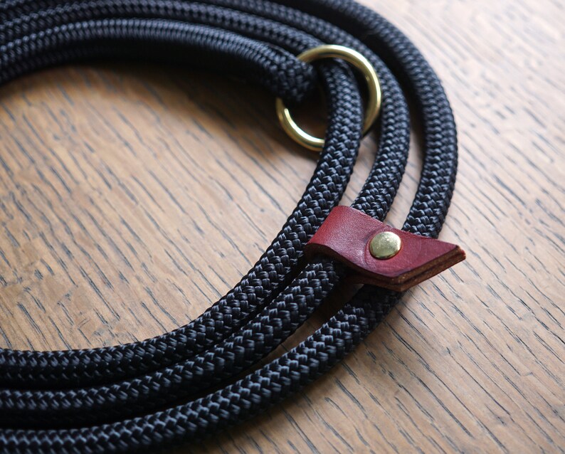 Rope Slip Lead | Black Rope Leash | Custom Slip Lead | Adjustable Leash ...