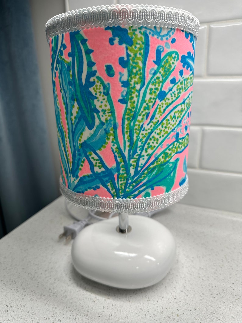Made to Order White Custom LED Mini Table Lamp / Nightlight With Shade ...