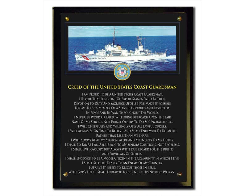 Creed of the United States Coast Guardsman Plaque - Etsy