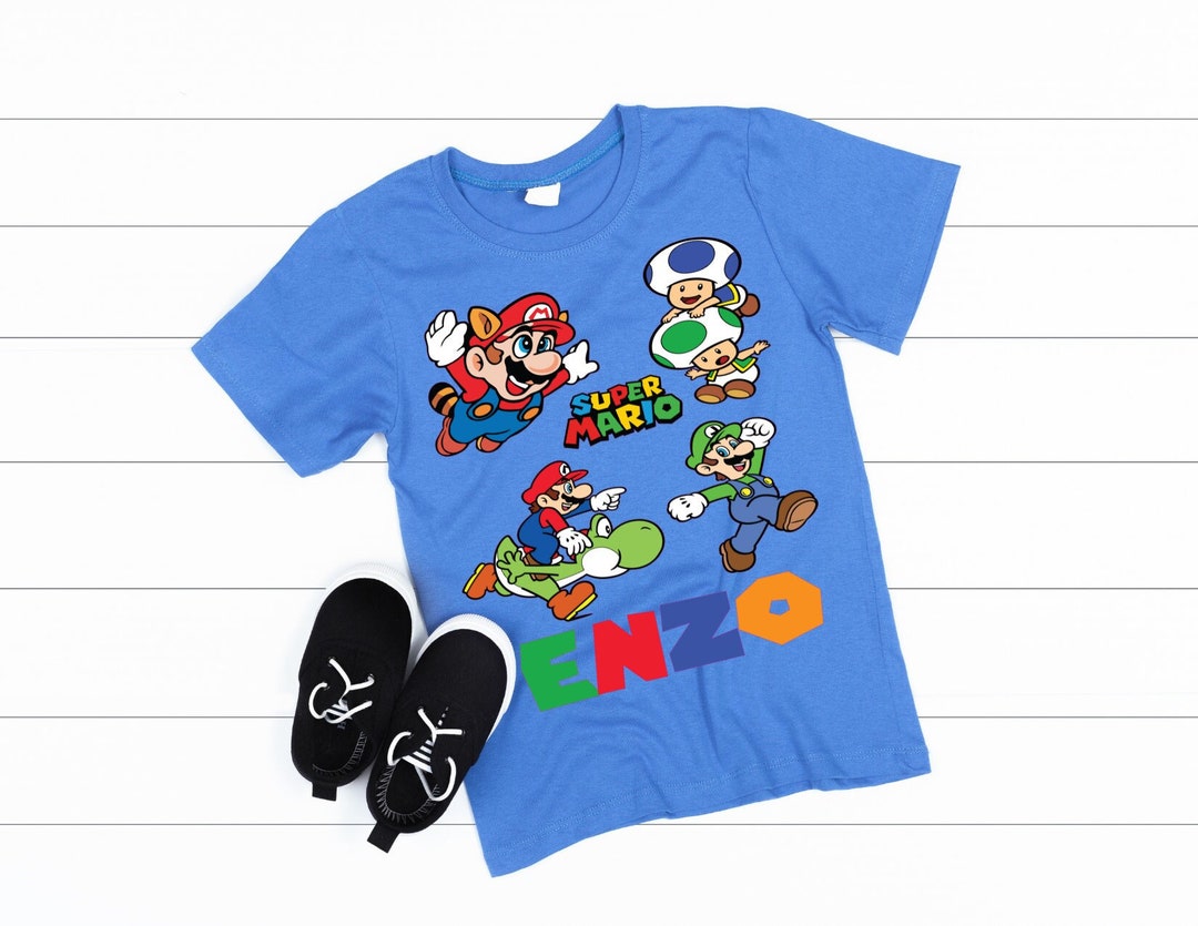 Custom T-shirt HTV Transfers Super Mario Shirt Can Add Name Do It ...