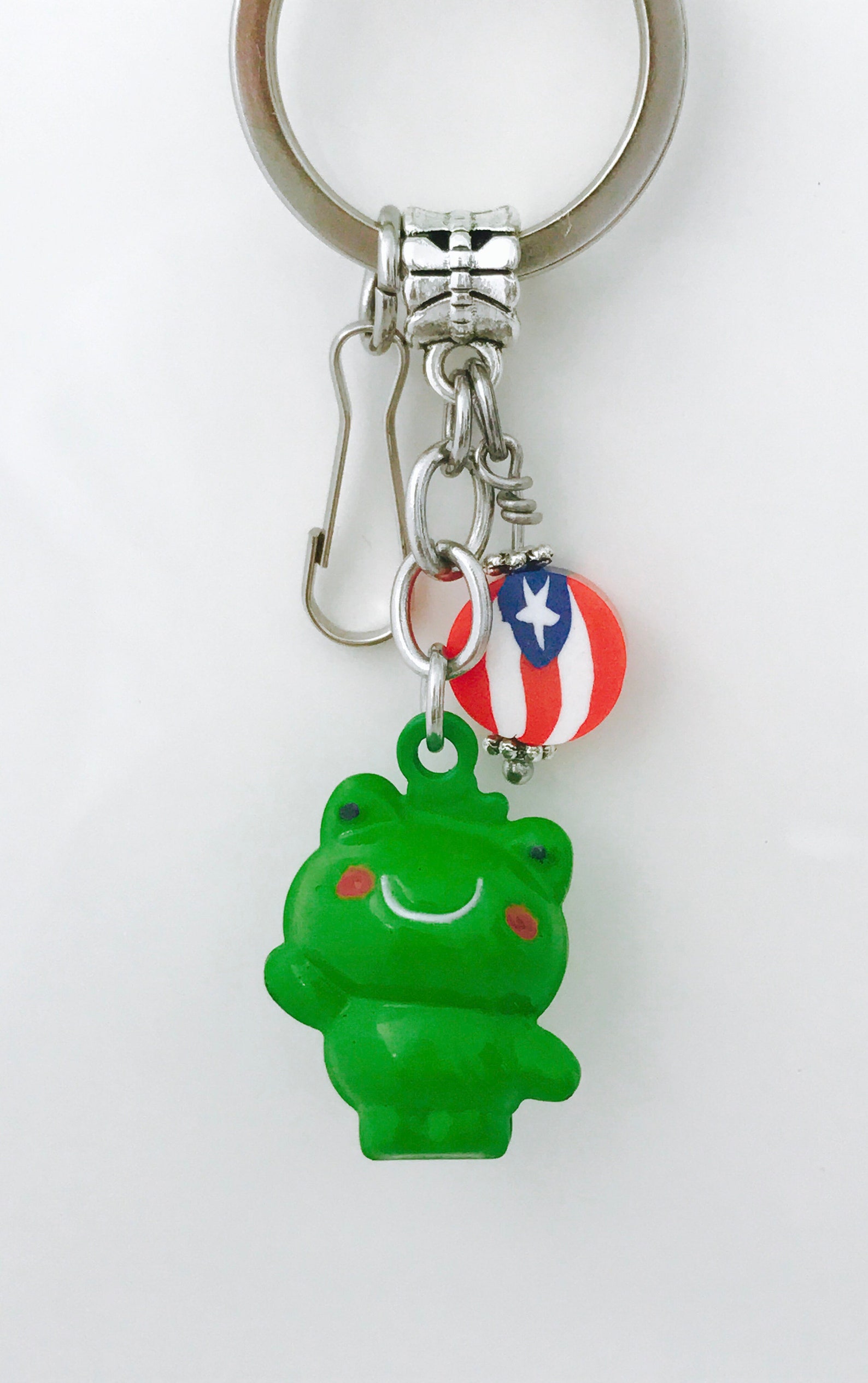 Puerto Rico Happy Coqui Bell And Flag Keychain Zipper Pull | Etsy