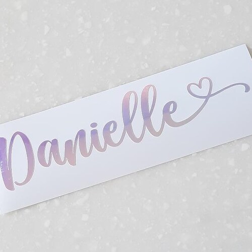 Holographic Name Decal Custom Name Decal With Heart - Etsy