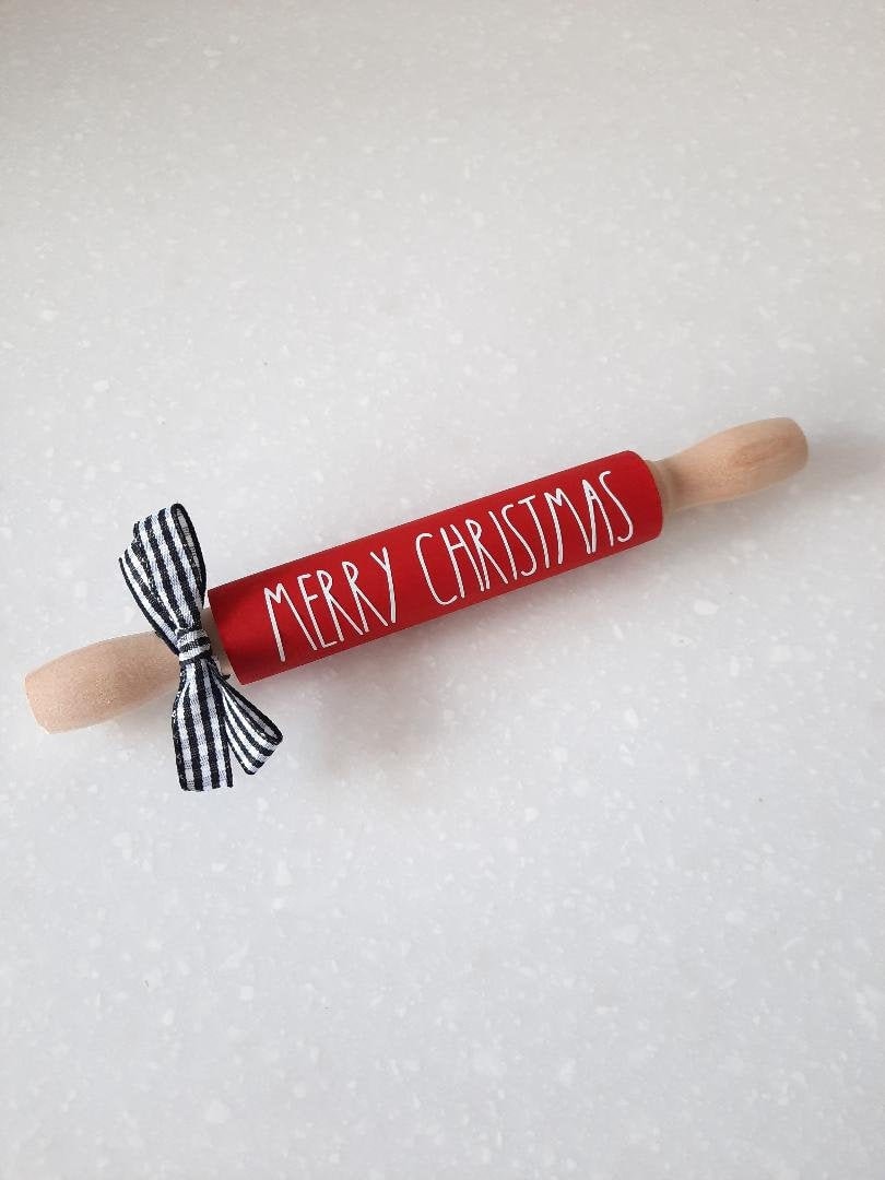 Farmhouse Style Mini Rolling Pin Christmas Tiered Tray Decor - Etsy