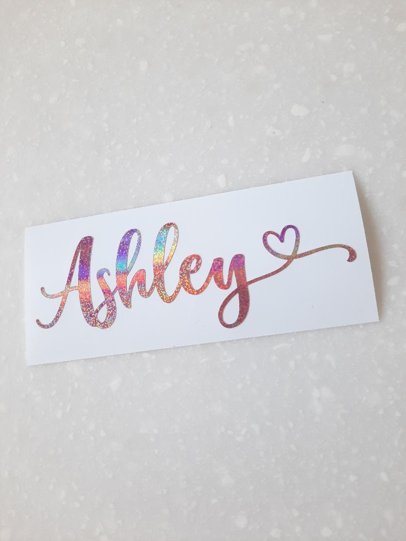 Custom Name Decal With Heart Personalized Name Decal Name - Etsy