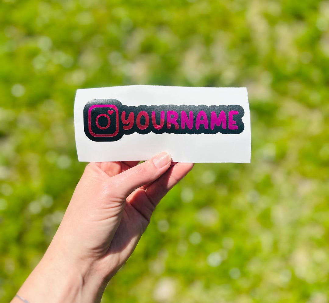 Instagram Name Vinyl Decal, Instagram Handle Decal, Personalized IG ...