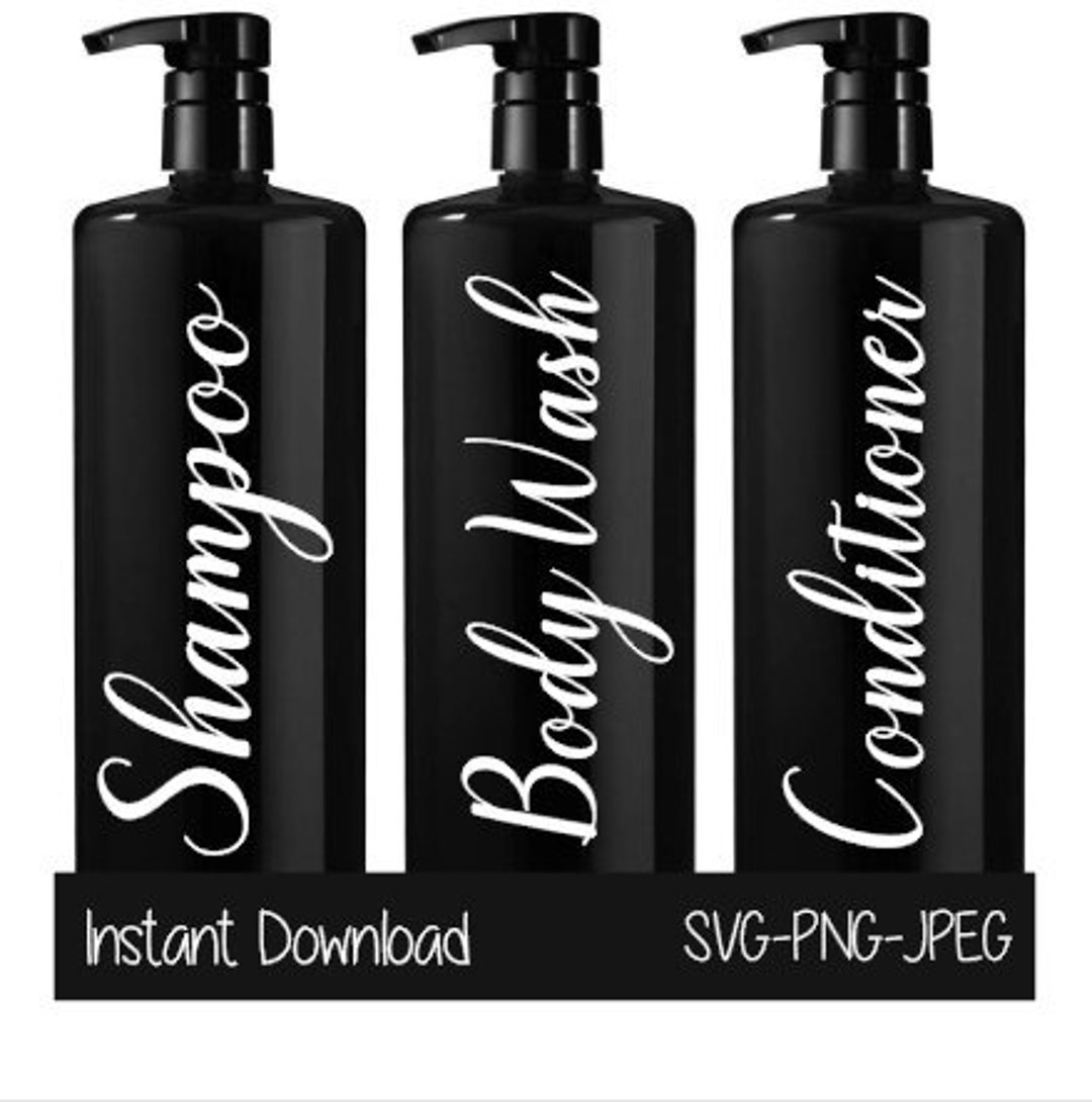 Shampoo Conditioner and Body Wash SVG, Bathroom SVG, Bathroom Labels ...