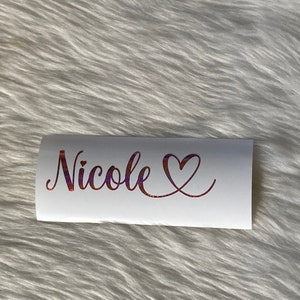 Custom Name Decal With Heart, Personalized Name Decal, Name Sticker ...