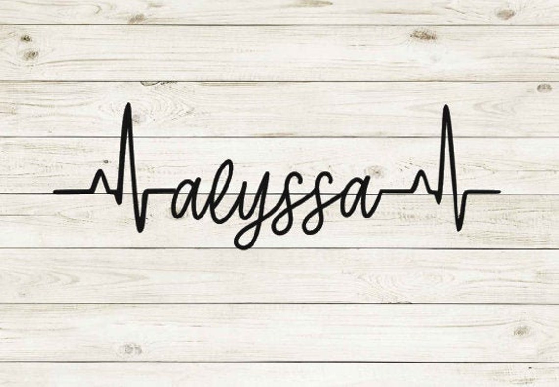 Custom EKG Name Decal Personalized Heartbeat Name Decal | Etsy