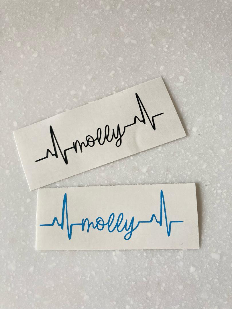 Custom EKG Name Decal Personalized Heartbeat Name Decal | Etsy