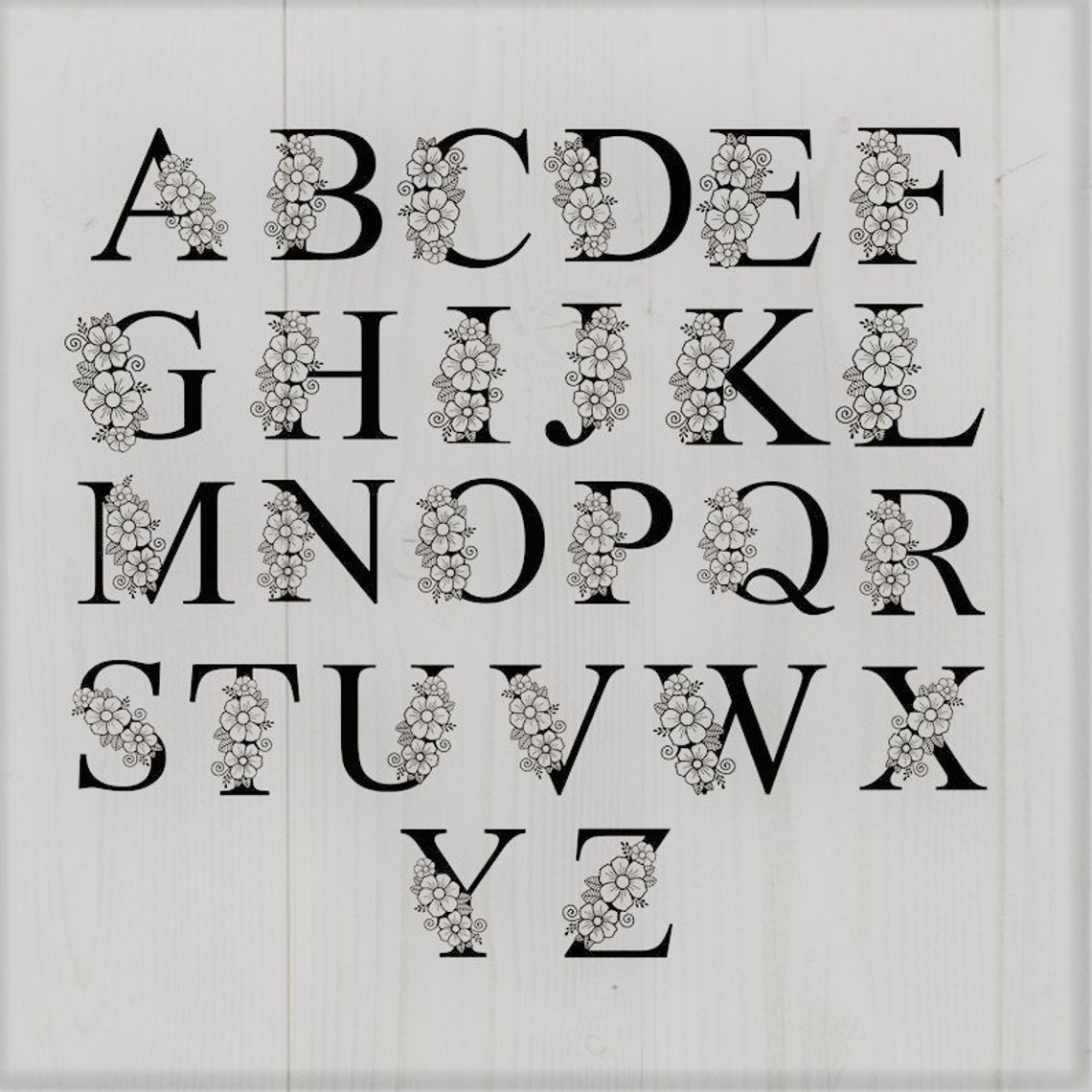 Single Letter Monogram Decal Floral Letter Decal Monogram - Etsy
