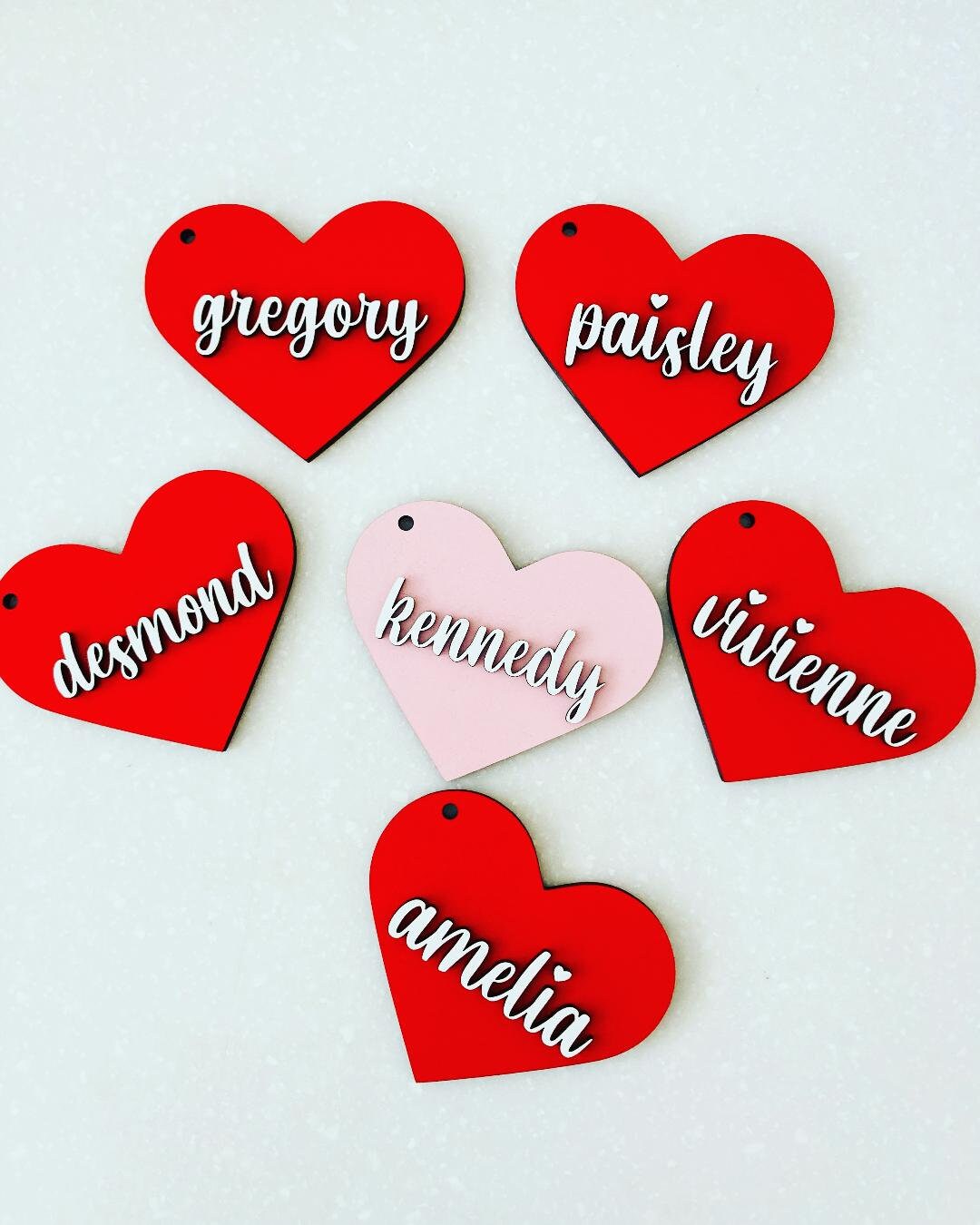 Personalized Wooden Heart Tags Valentines Day Tag Custom - Etsy