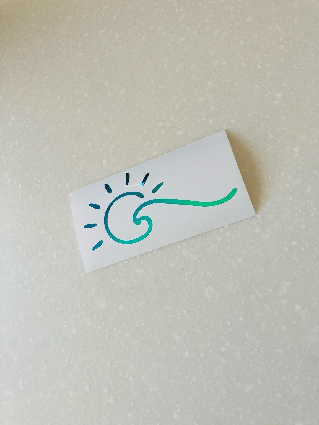 Wave and Sun Decal, Beach Decal, Wave Beach Sun Decal, Ocean Wave ...