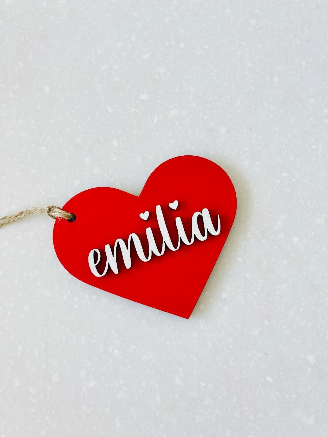 Personalized Wooden Heart Tags, Valentines Day Tag, Custom Gift Tags ...