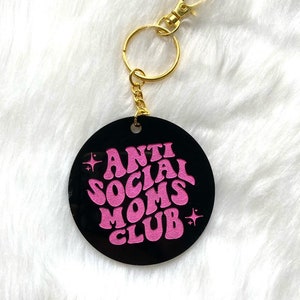Funny Mom Keychain, Retro Mom Keychain, Struggle Bus Keychain, Anti ...