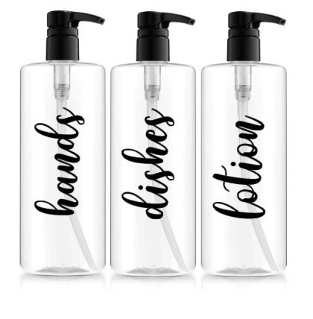 Soap Dispenser Labels, Hands and Dishes Decal, Kitchen Decor, Farmhouse ...