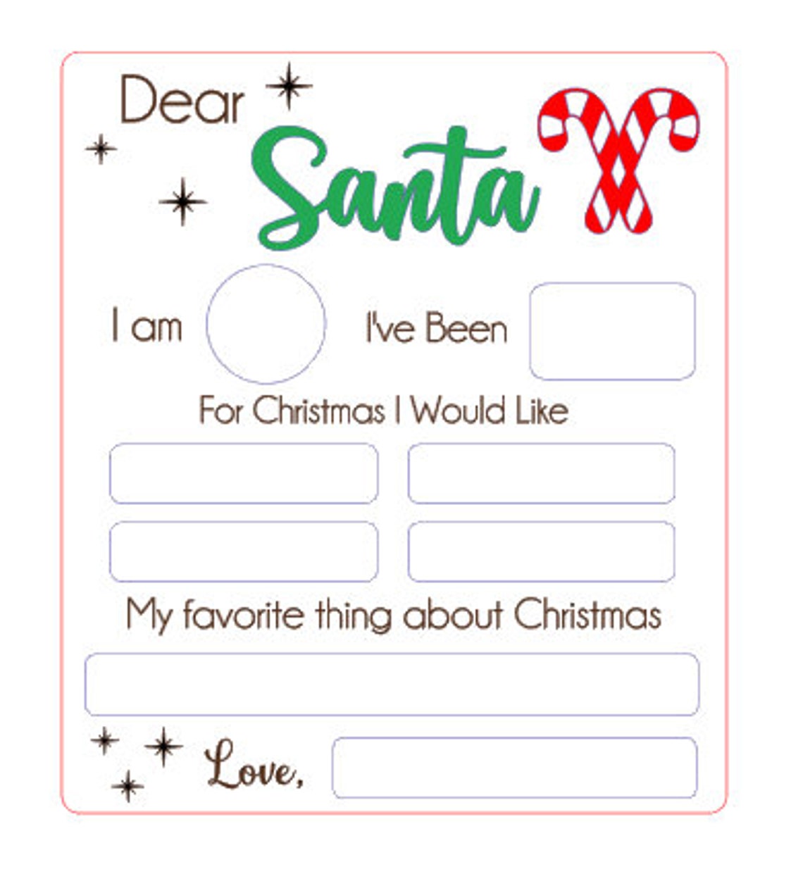 Dear Santa Board SVG Santa Letter Board SVG Christmas Letter - Etsy