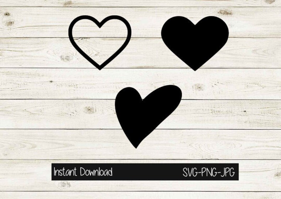 Heart SVG, Cute Hearts, Heart Bundle, Cut File, Heart Outline, Filled ...