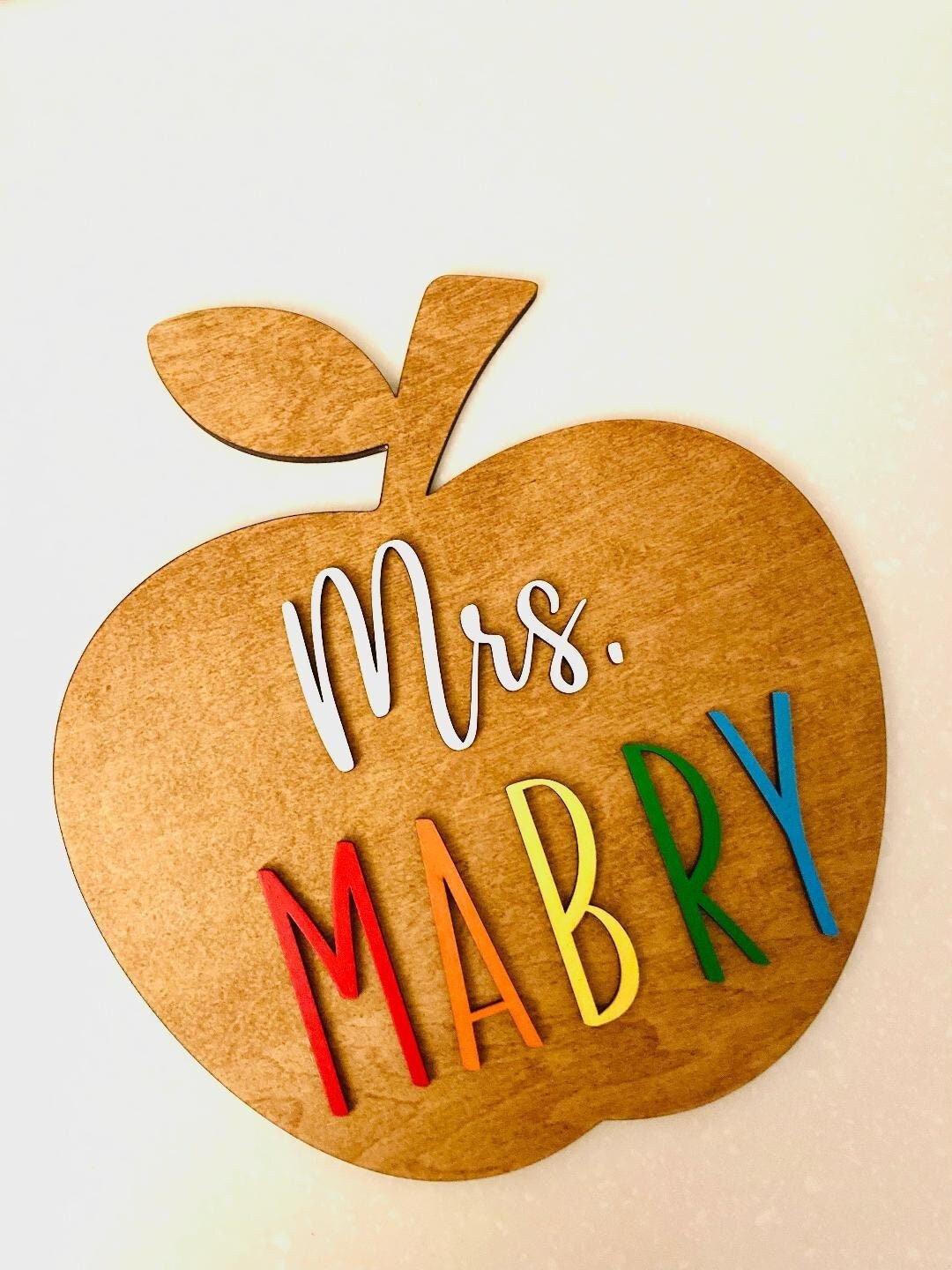 Personalized Teacher Sign Apple Teacher Sign Name Sign - Etsy