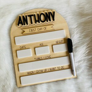 First Day of School Sign, Personalized Back to School Board, Reusable ...