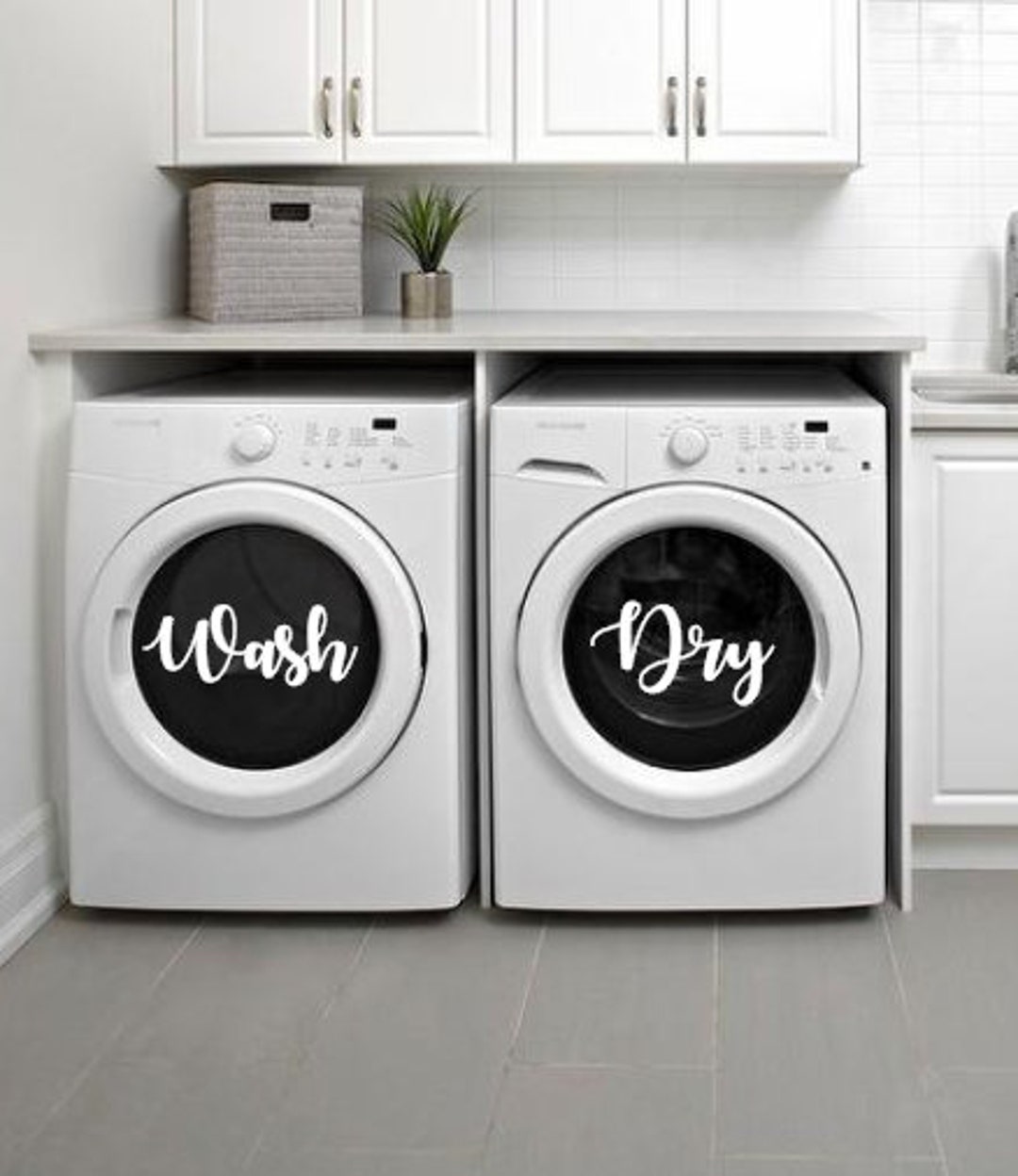 Washer and Dryer Decals, Wash and Dry Decal Set, Wash, Dry, Laundry ...