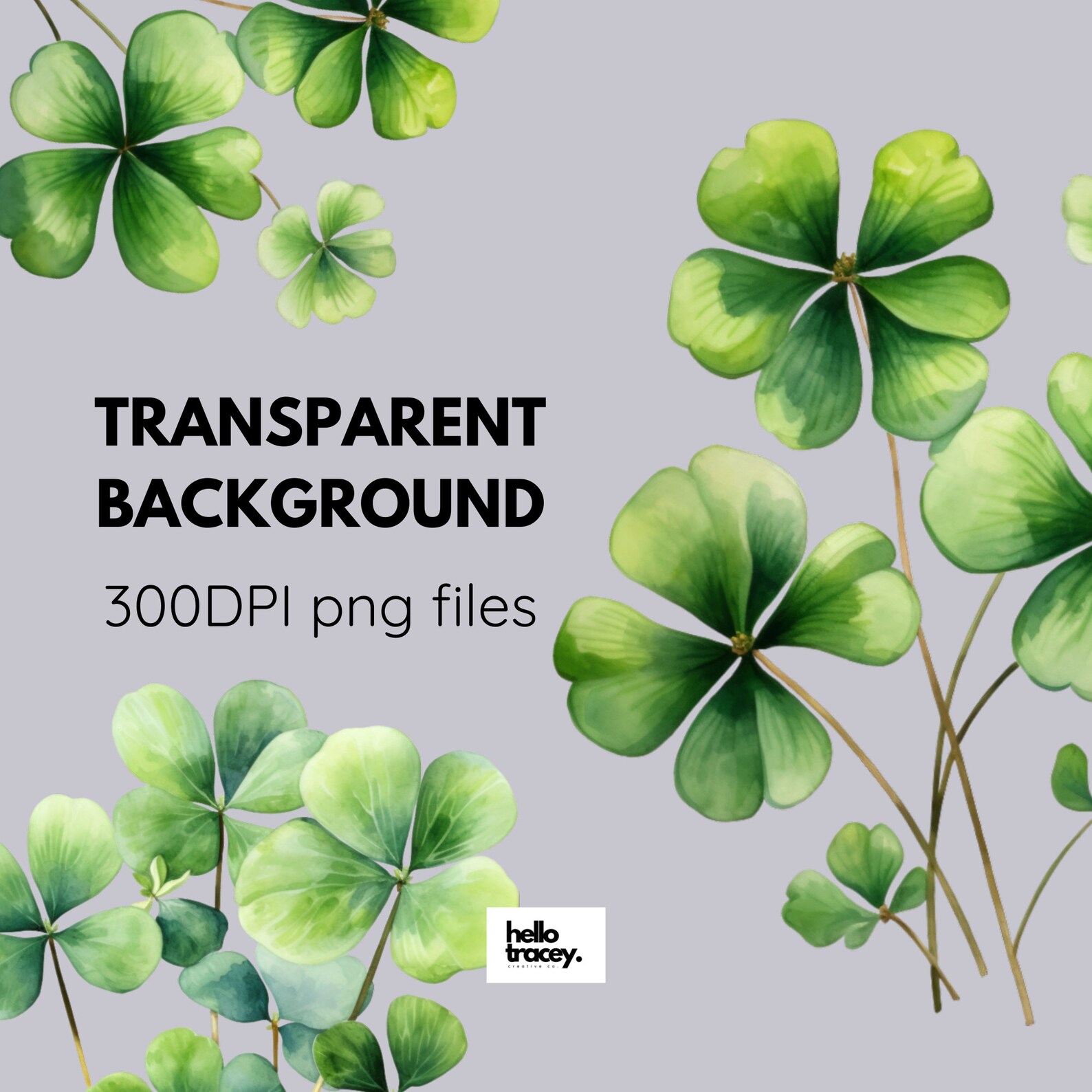 Clover Leaves Watercolor PNG Clipart, Four Leaf Clovers Transparent ...