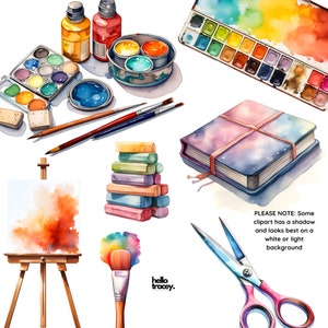 Art Supplies Clipart PNG, Artist Painting Palette Paint Brush Clip Art ...
