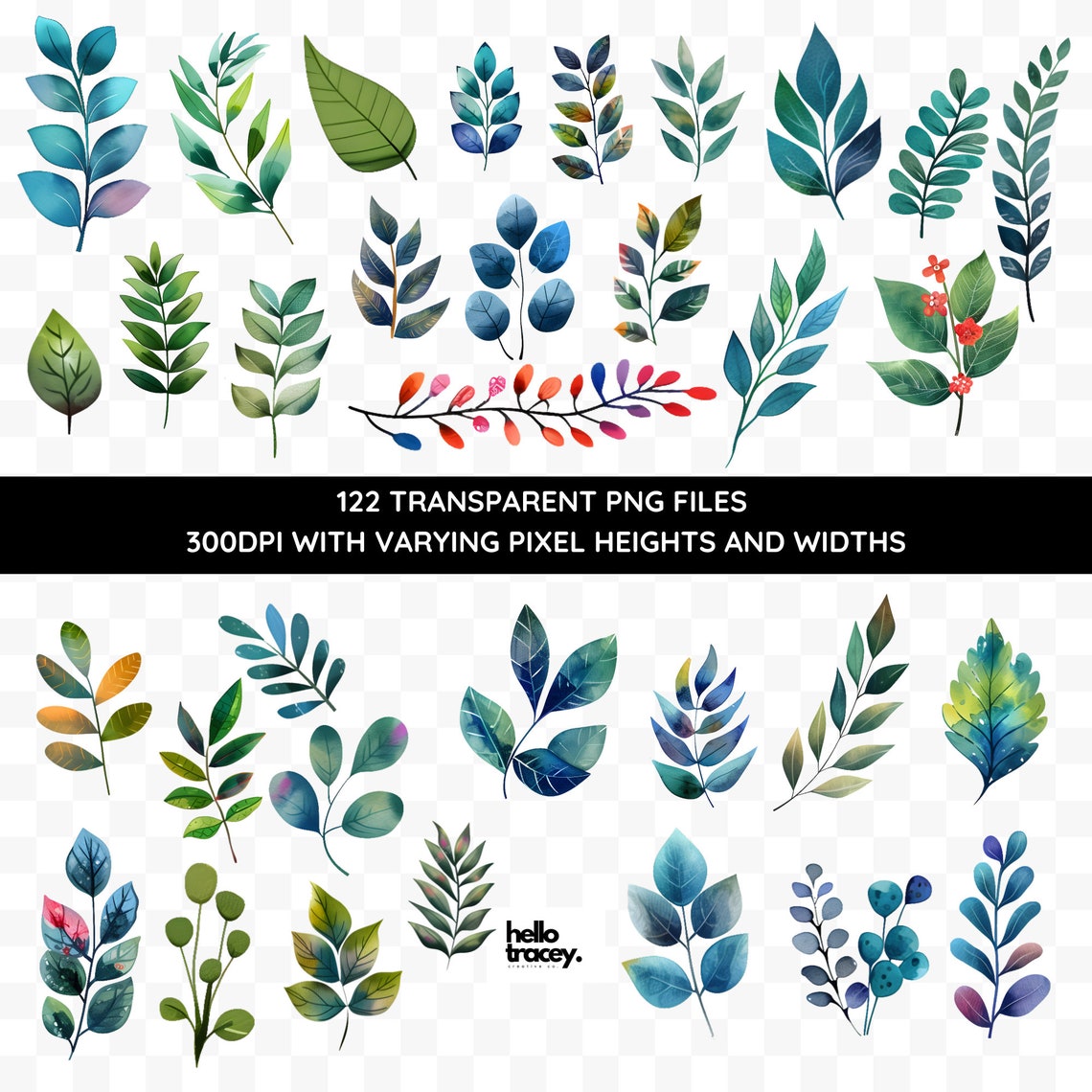 Watercolor Colorful Flowers PNG Clip Art for Commercial Use, Bright ...