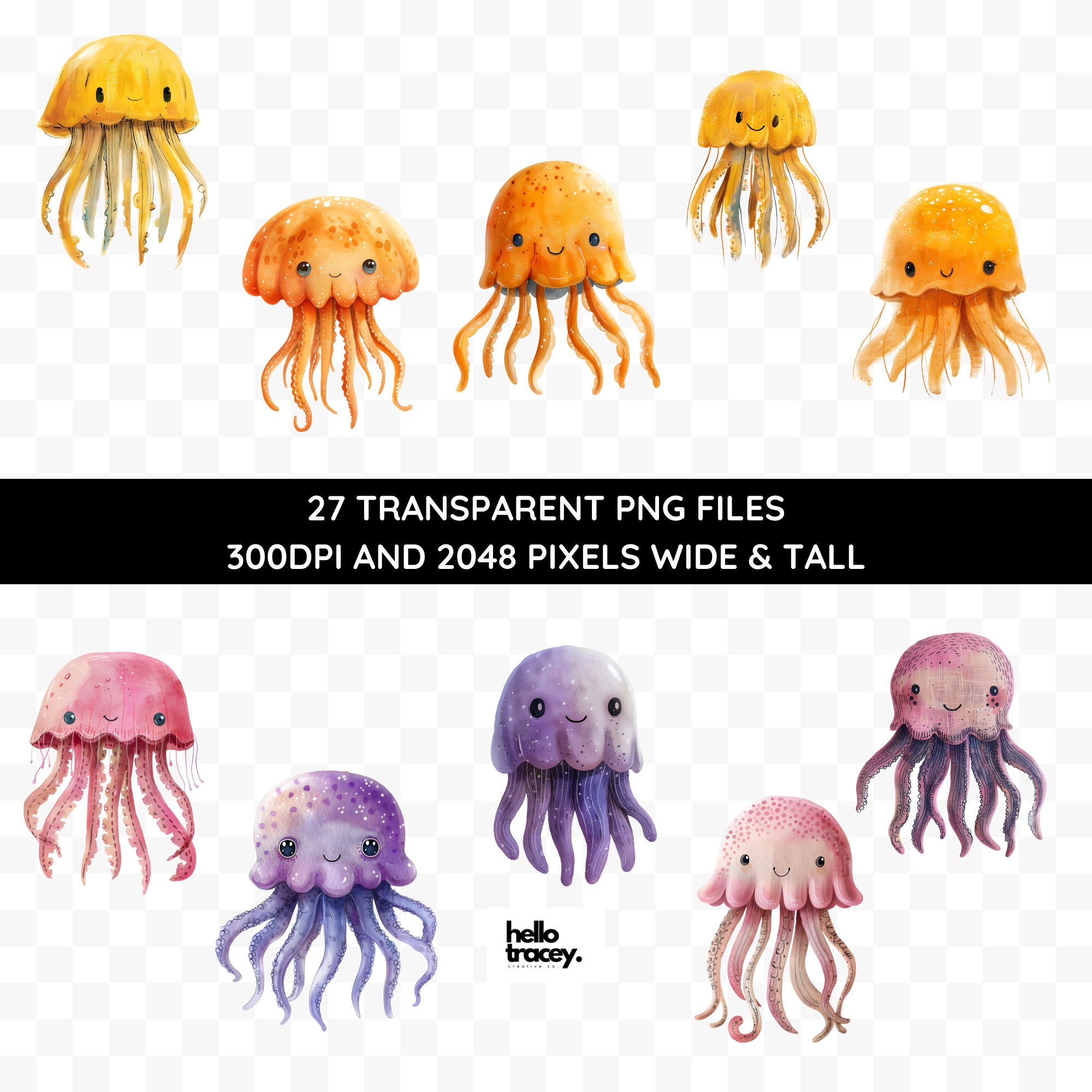 Jellyfish Watercolor Illustration PNG Clipart, Under the Sea Themed ...