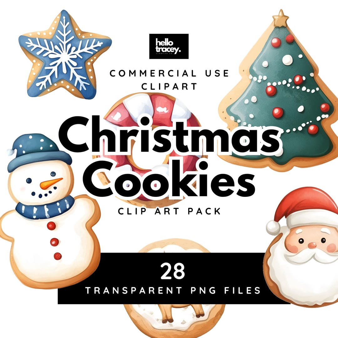 Christmas Cookies Clipart, Watercolor Xmas Cookie Holiday Food PNG ...