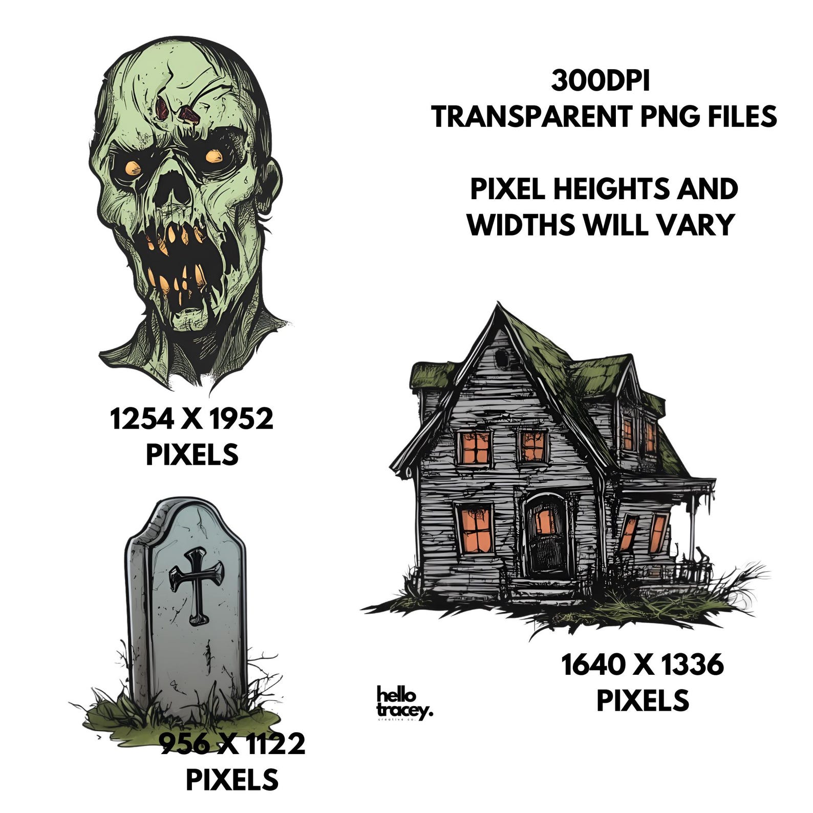 Scary Halloween Zombies Clipart, Spooky Scary Hand Drawn Zombie Hands ...